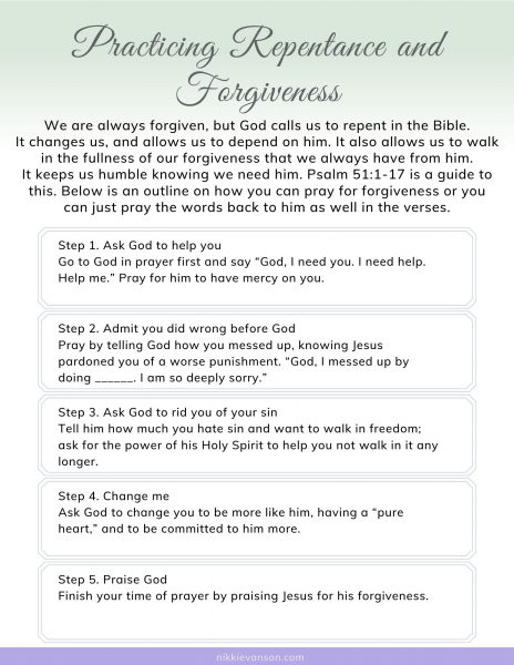 5 Easy Steps to Repentance and Forgiveness - Nikki Evanson