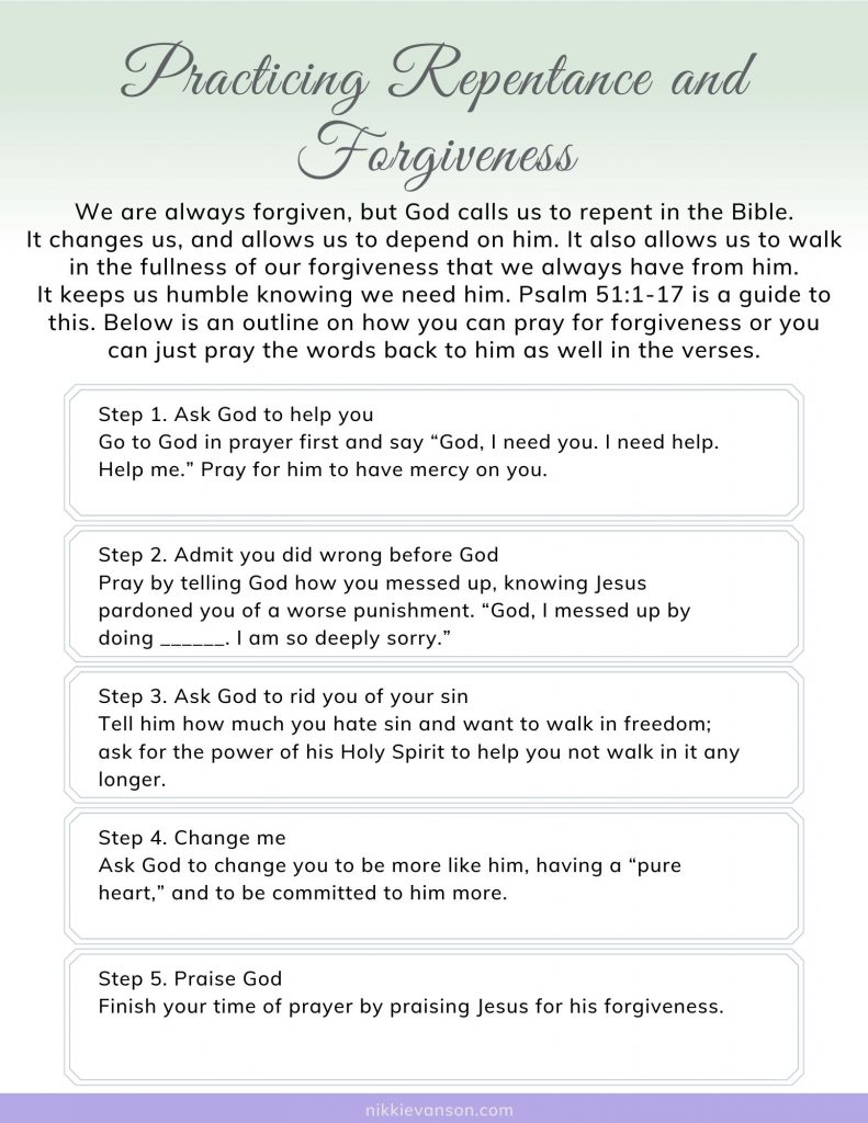 5 Easy Steps to Repentance and Forgiveness - Nikki Evanson