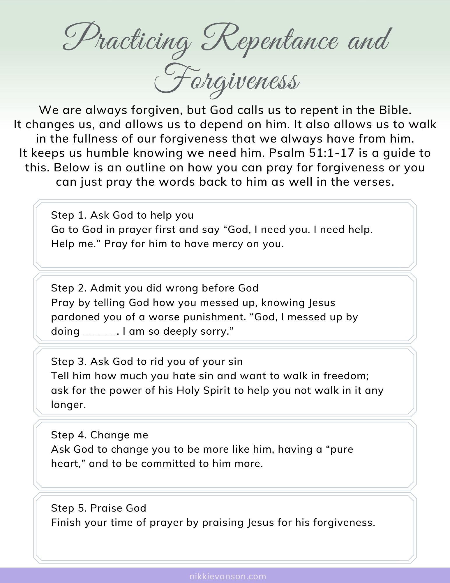 5 Easy Steps to Repentance and Forgiveness - Nikki Evanson