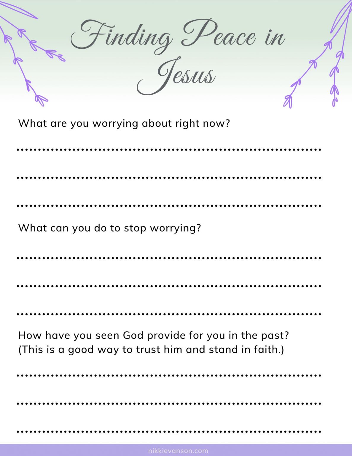 Finding Peace: What Jesus Said About Worry - Nikki Evanson