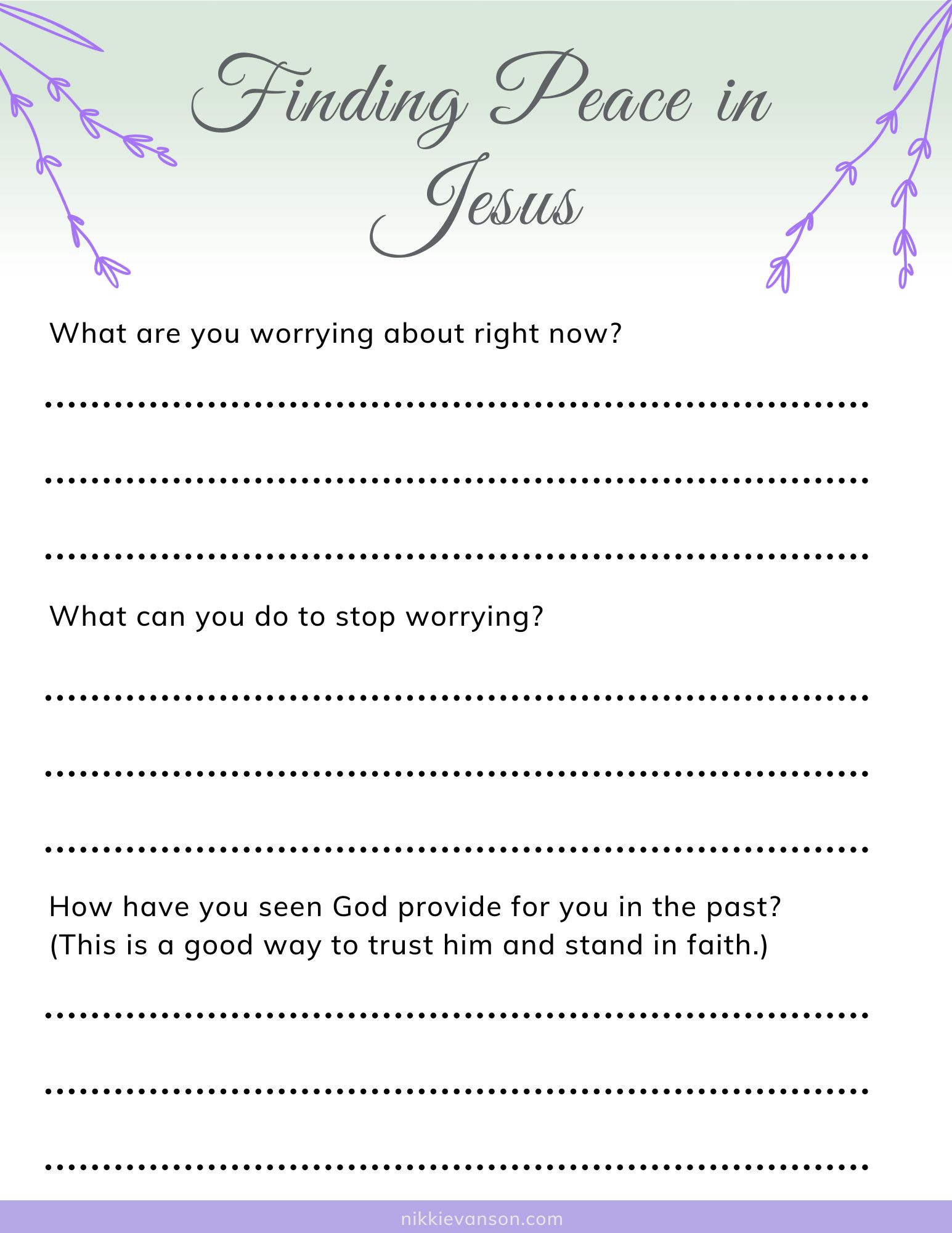 Finding Peace: What Jesus Said About Worry - Nikki Evanson